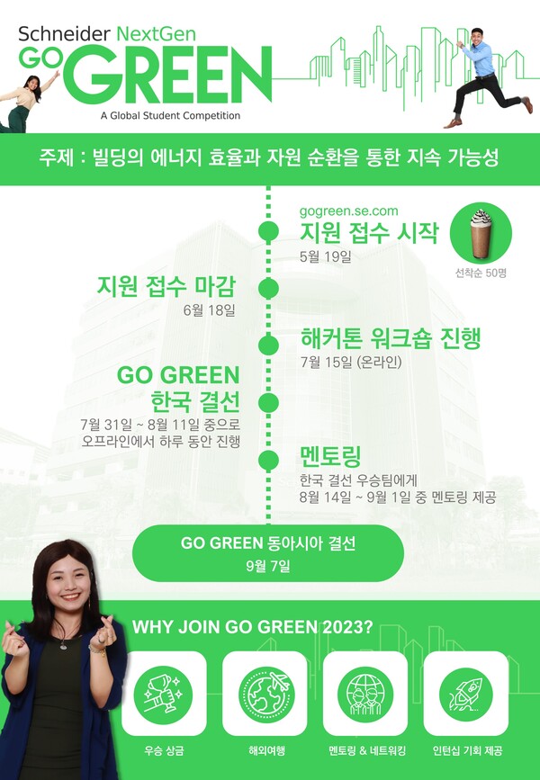 슈나이더 일렉트릭 코리아, 글로벌 공모전 ‘고 그린 2023’ 참가자 모집